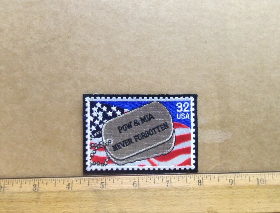 POW & MIA - Never Forgotten - Stamp Embroidered Patch | eBay