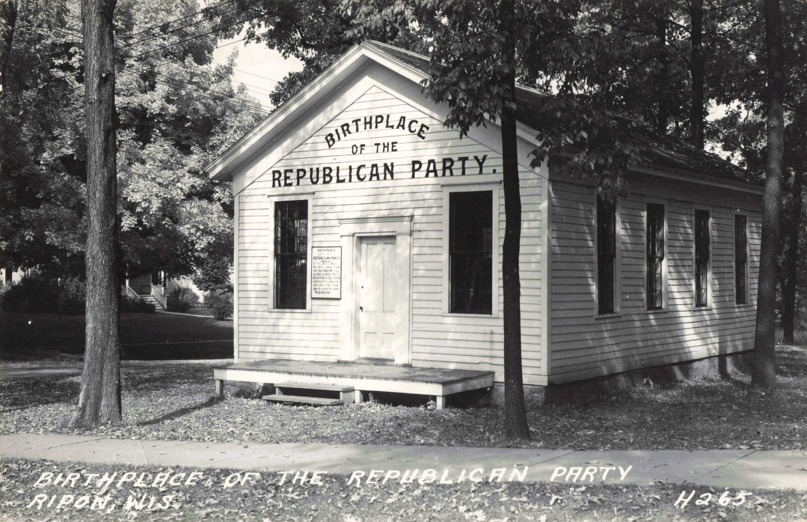 Postcard RPPC Birthplace Republican Party posted 1950 Ripon WI Real ...