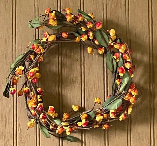 Primitive Country Farmhouse Autumn Thanksgiving Bittersweet Candle Ring ...