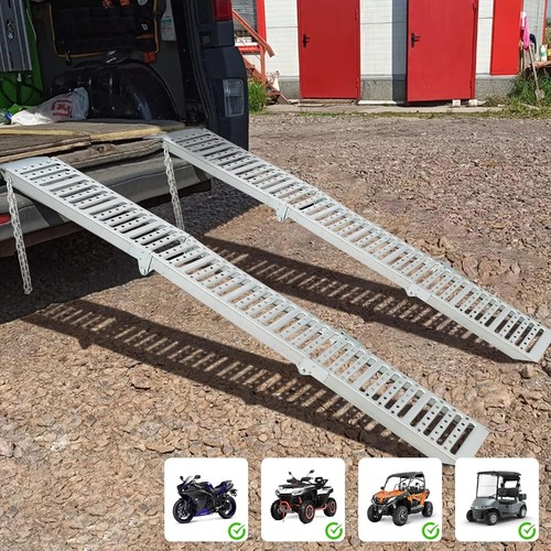 2pcs 72" Steel Folding Loading Ramps For Truck Motorcycle Lawn Mower ...