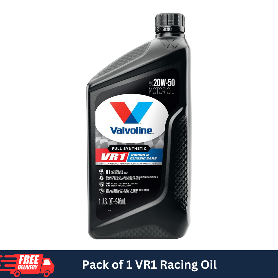 Valvoline VR1 Racing Oil 20W-50 1 QT - High-Performance Full Synthetic ...