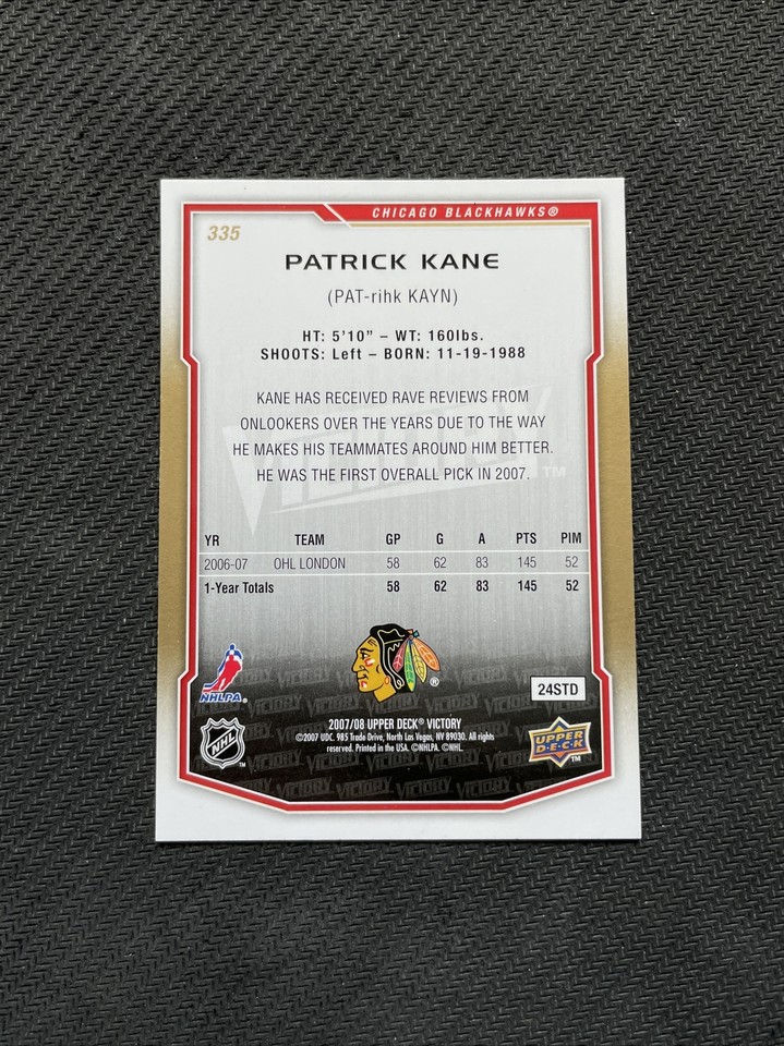 2007-08 UPPER DECK VICTORY PATRICK KANE ROOKIE #335 | eBay