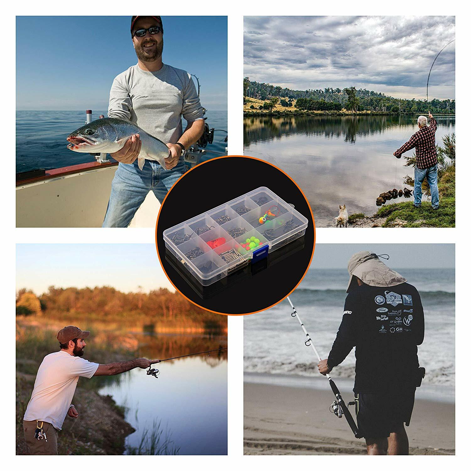 Fishing Accessories Tackle Kit Hooks Swivels Snaps Sinkers Wire Leader ...