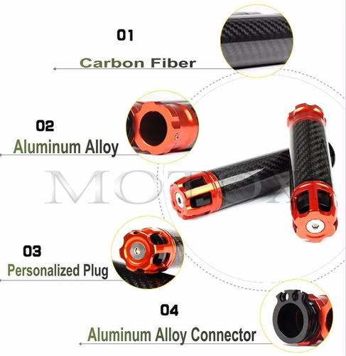 CNC Carbon Fiber Hand Grip Bars Ends Fit For Honda CBR600/954 VTR1000F ...