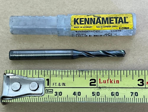 KENNAMETAL DRILL BIT B254A04100YPC KCK10 4.1MM DRILL DIA 6MM SHANK DIA ...
