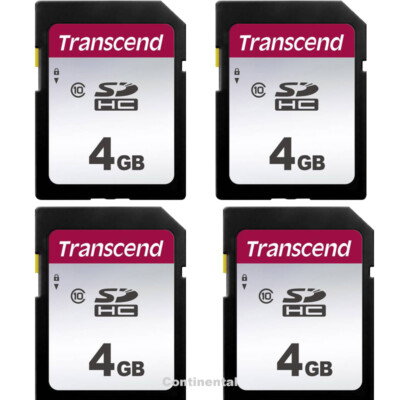 4 x Transcend Secure Digtal 4GB Class 10 SDHC Memory Card for Nikon ...