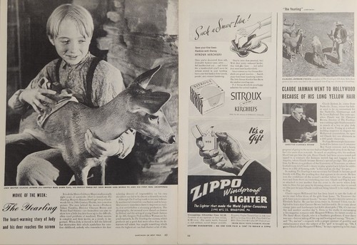 1947 Magazine Photos Movie "The Yearling" Starring Gregory Peck & Jane ...