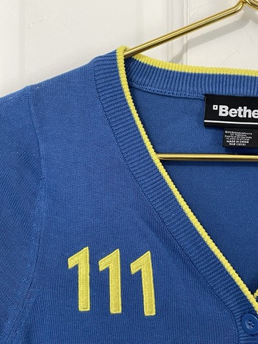 Bethesda Sweater Blue Yellow Cardigan Fallout 4 Vault 111 | eBay