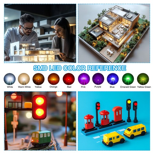 1206 Pre-Wired Micro LED, 12 Pcs 2.8-3.3V Emitting Diodes, Blue | eBay