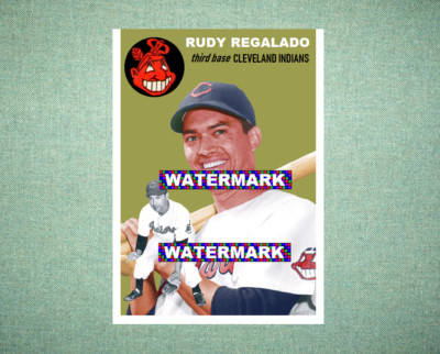 Rudy Regalado Cleveland Indians 1954 Style Custom Baseball Art Card | eBay
