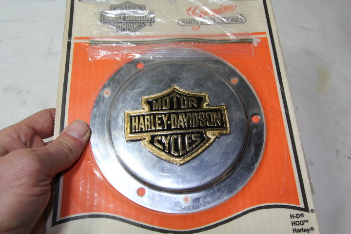 Harley chrome primary derby cover Bar & Shield medallion 25455-85 NOS ...
