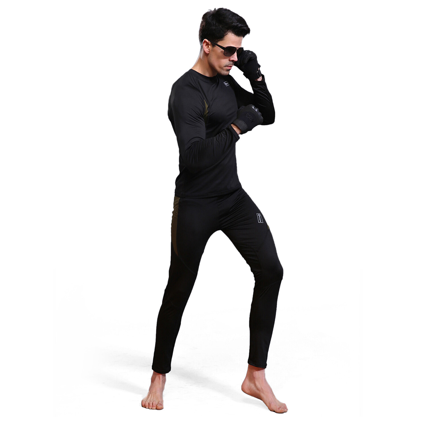 Men Winter Warm Thermal Long Johns Shirt Underwear Fleece Lined Top ...