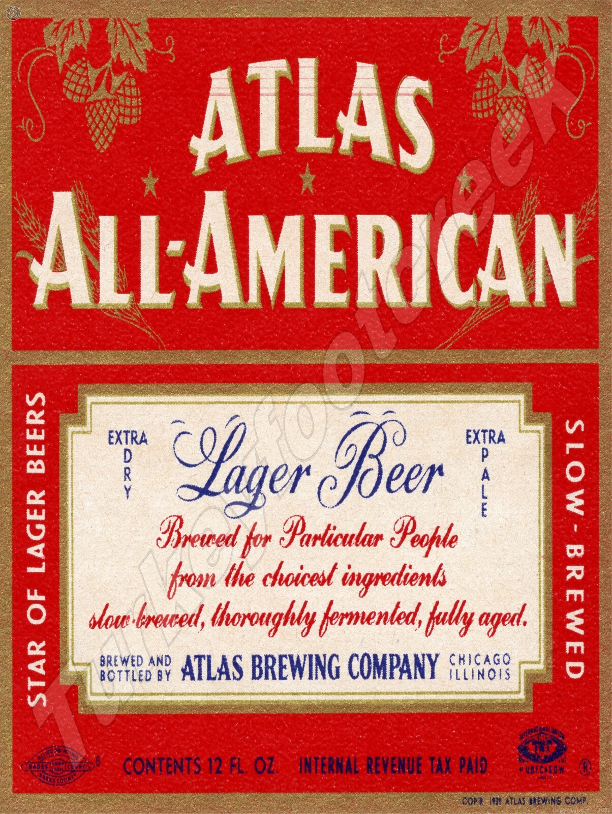 Atlas All American Beer Label 9" x 12" Metal Sign | eBay