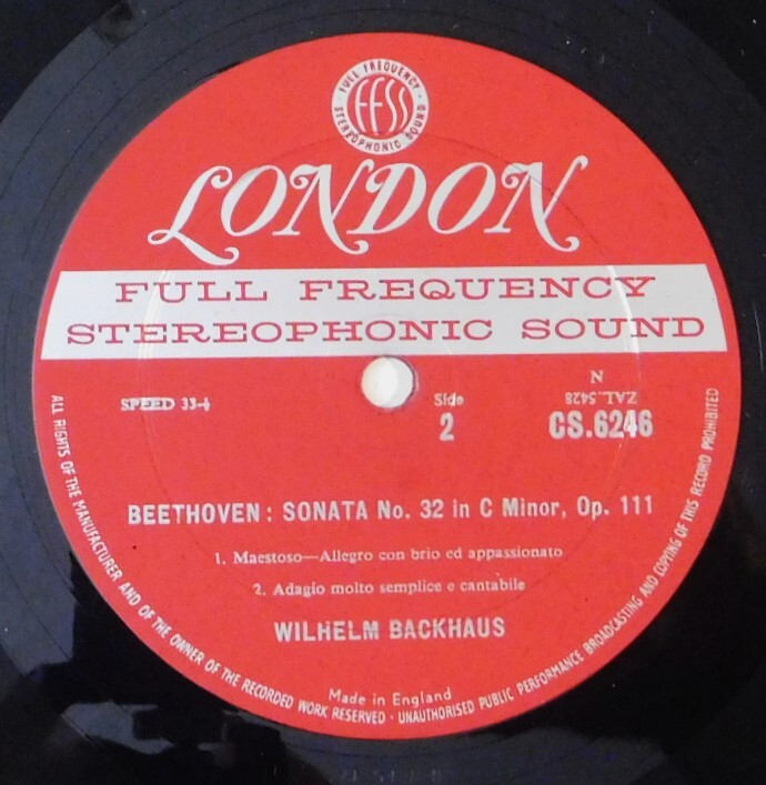 WILHELM BACKHAUS Beethoven Piano Sonata 30, 32 LONDON LP CS 6246 NM ...