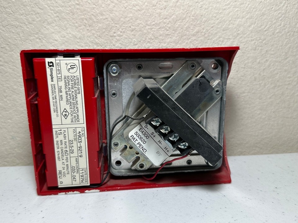 Simplex 4903-9219 Fire Alarm Horn/Strobe Wall Red | eBay