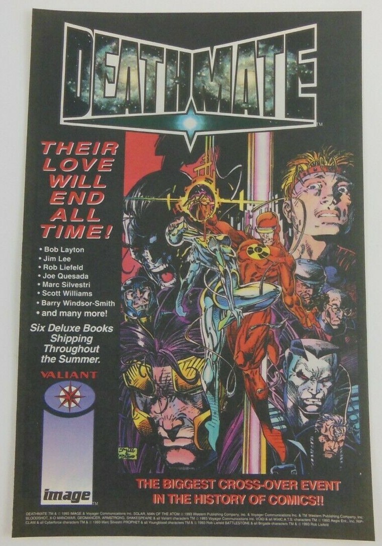 Deathmate Print Ad Comic Poster Art PROMO Official Valiant Rob Liefeld ...