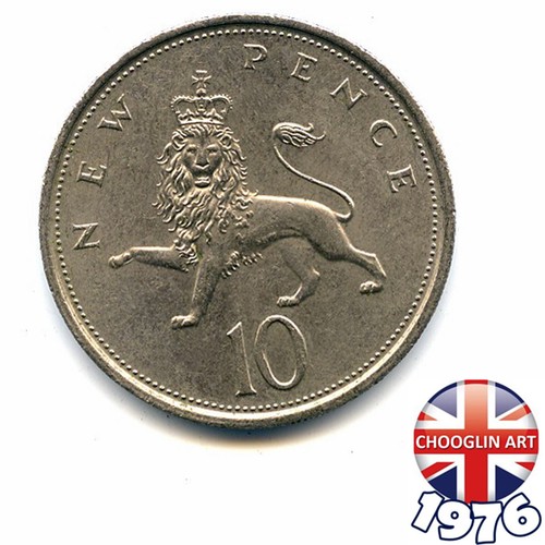 A BRITISH 1976 ELIZABETH II TEN PENCE 10p coin, 48 Years Old! | eBay