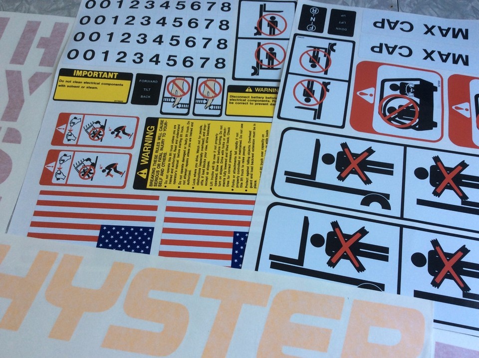 Hyster Forklift decal complete kit includes safety decals Hyster S50FT ...