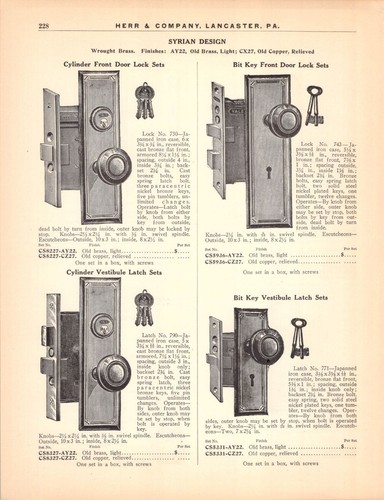 Vtg Print Ad Rubian & Syrian Design Inside Sliding Door Lock Sets 1919 ...