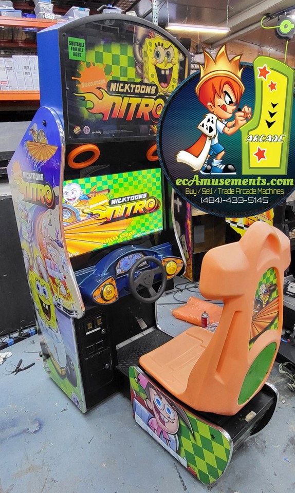 Nickelodeon Nicktoons Nitro Arcade Sit Down Driving Racing Arcade - 32 ...