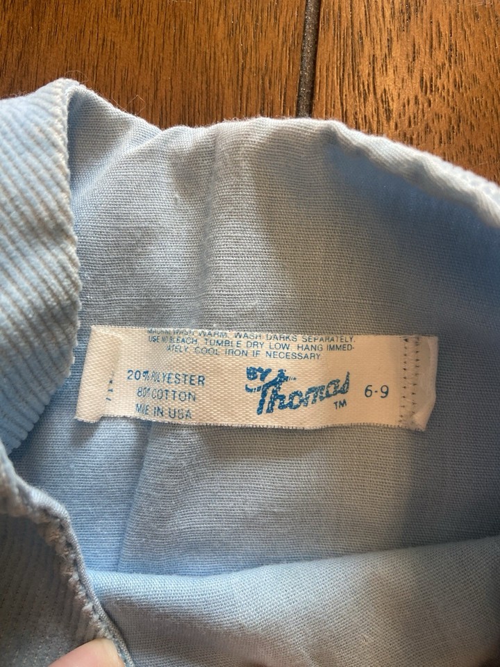 Set of 2 Vintage By Thomas Corduroy Jumpsuit Butter Yellow Blue Spring ...