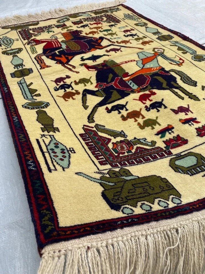 Stunning Handmade Wall Hang Soviet War Carpet Shikharga Rug | eBay
