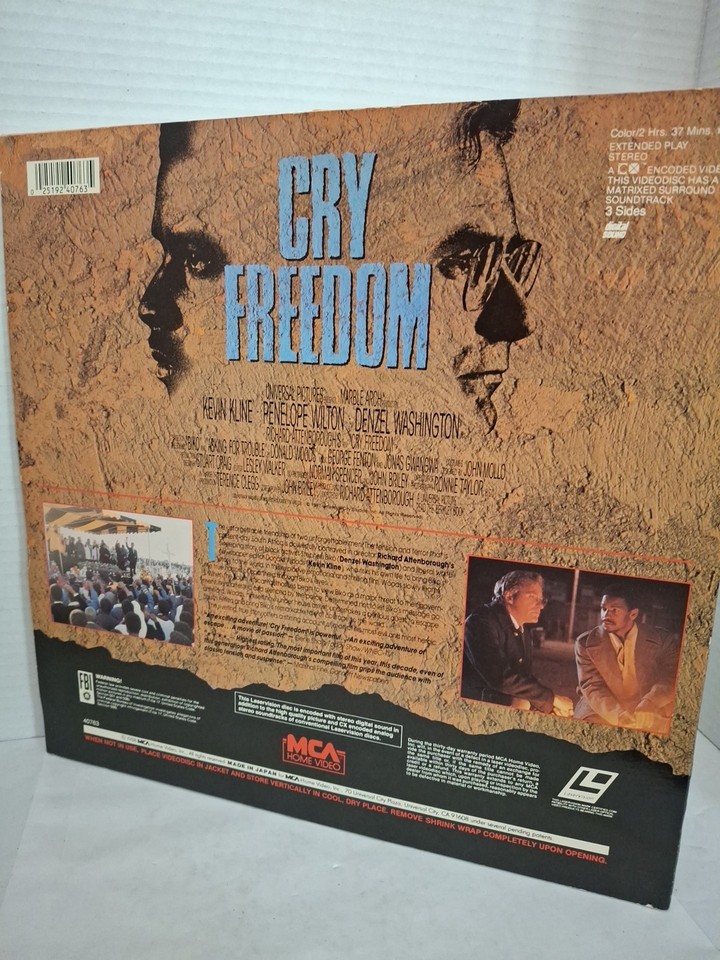 CRY FREEDOM (1988 LASERDISC) Denzel Washington,gr | eBay
