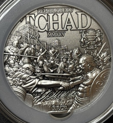 2025 Chad Masters of War Julius Caesar 2 oz Silver High Relief Antiqued ...