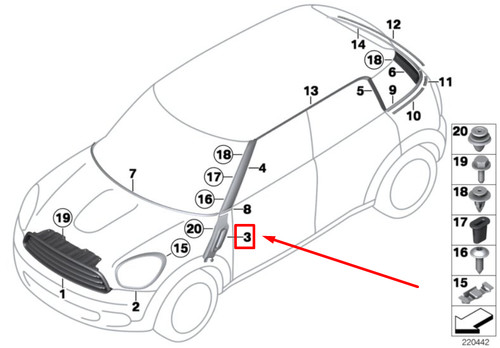NEW MINI R60 LEFT SIDE TURN INDICATOR TRIM 51139813687 9813687 ORIGINAL ...