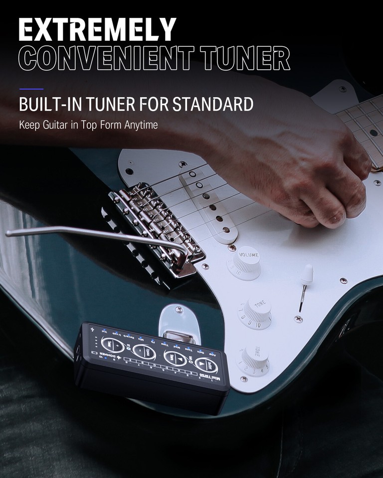 🎸Donner Mini Turbo Guitar Headphone Amp Tuner Multi-Effects Delay ...