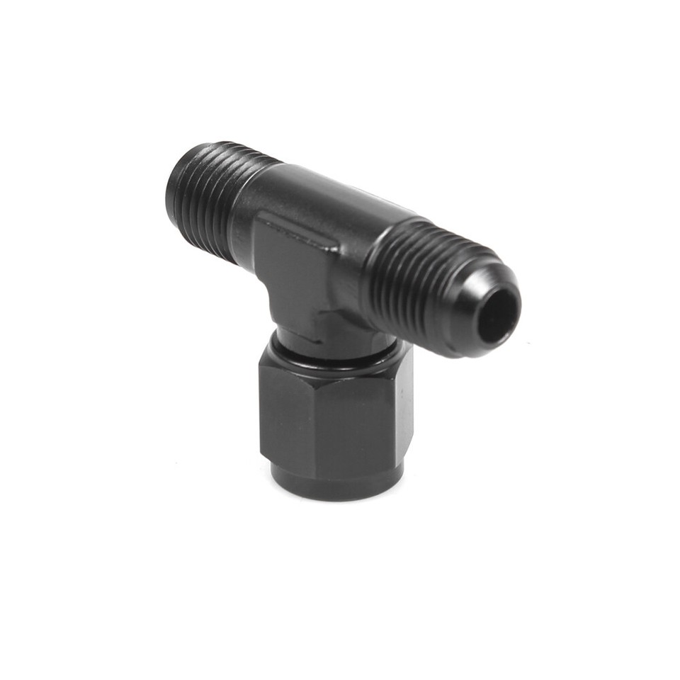 Black 3-Way Tee T-Piece Fitting Adapter AN4 AN6 AN8 AN10 AN12 Female to ...