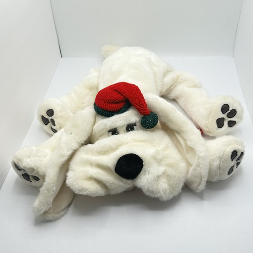 VTG 22” White Floppy Dog Plush Santa Hat 1999 Kids of America Holiday ...