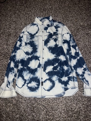 Cult of Individuality Men’s Western Denim Tie Dye Button Down Shirt | eBay
