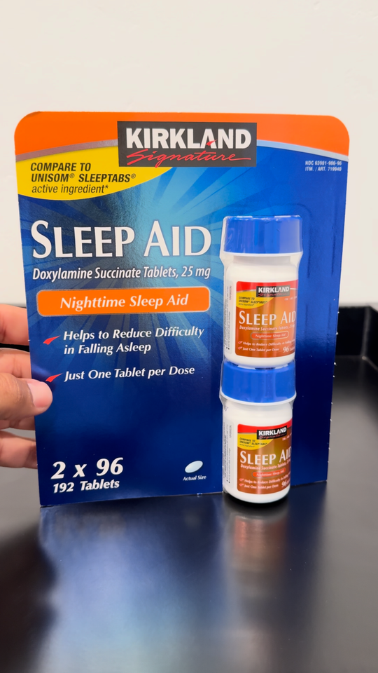 Kirkland Signature Sleep Aid Doxylamine Succinate Sleep Aid 25 Mg 2x96 ...