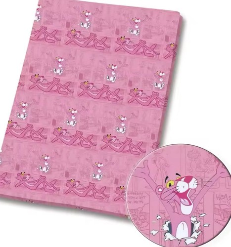 Pink Panther retro cartoon character polyCotton Fabric Half Yard (18” x ...