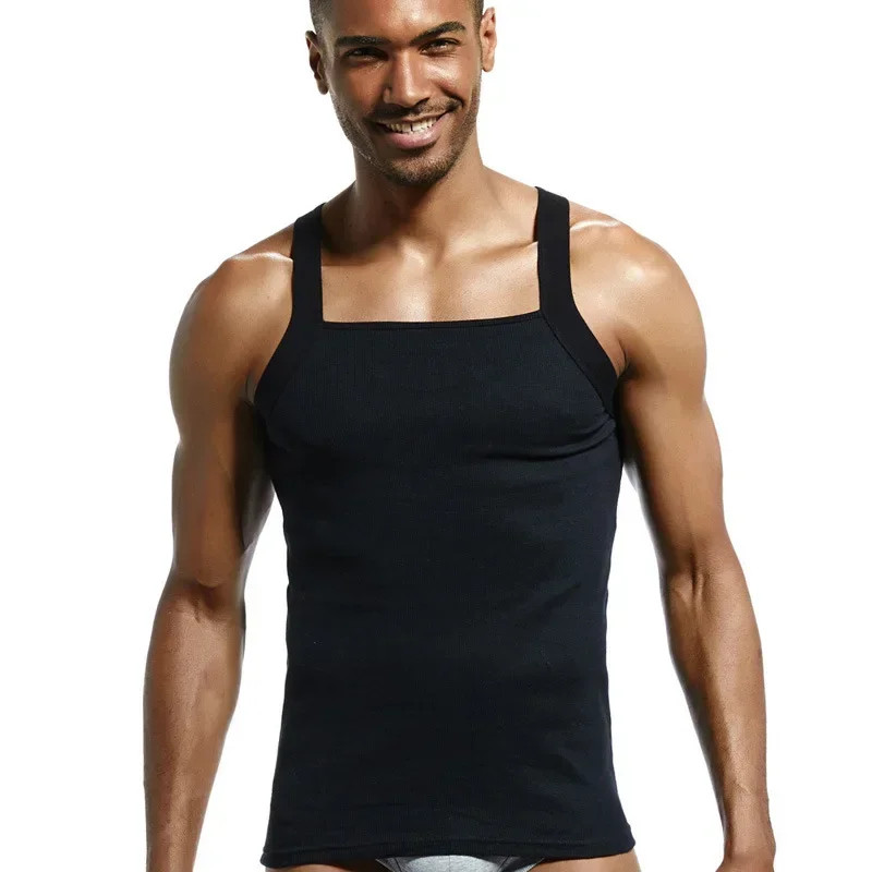 Men's Square Cut Tank Tops G-Unit Cotton Ribbed Casual Undershirts ...