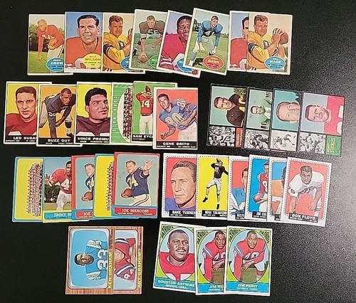 1961 to 1967 Topps Football Cards - 32 Card Lot - W/ Leo Sugar and Gene ...
