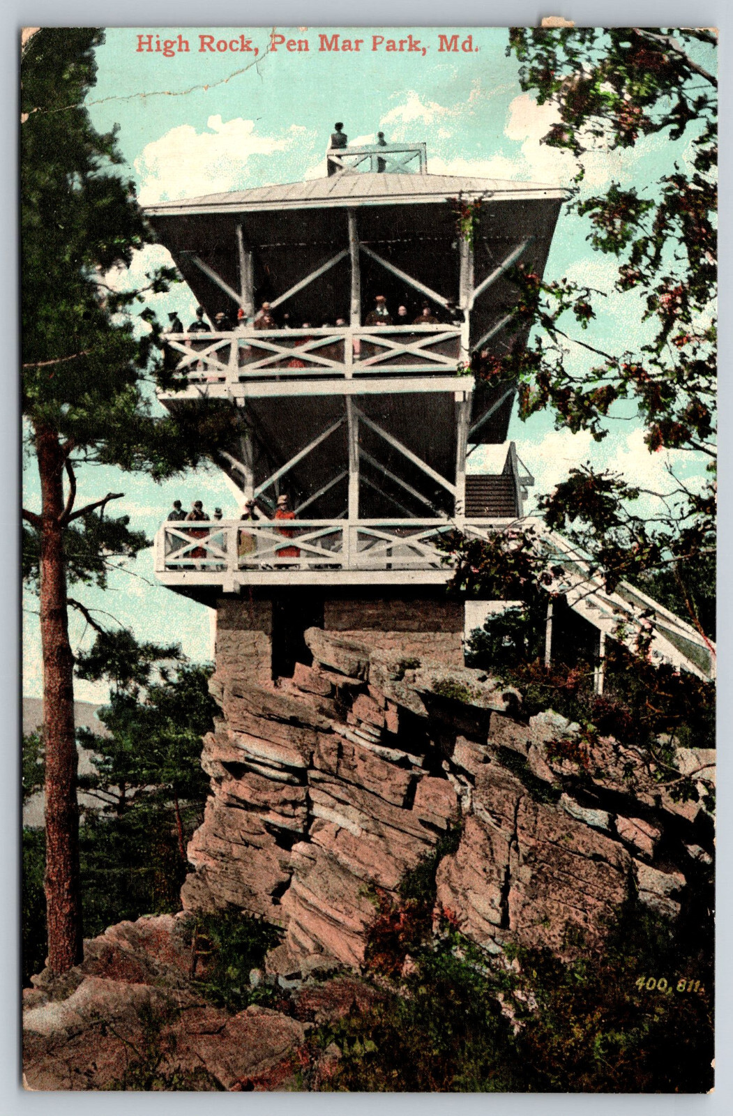 Postcard High Rock c1910 Pen Mar Park, MD F3 | eBay