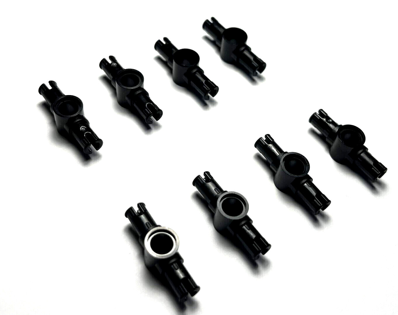 LEGO x8 Technic Pin 3L,Friction Ridges Lengthwise,Center Pin Hole Black ...