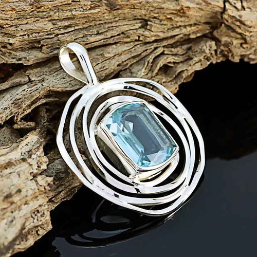 Real December Blue Topaz 925 Sterling Silver Square Shape Locket Gift ...