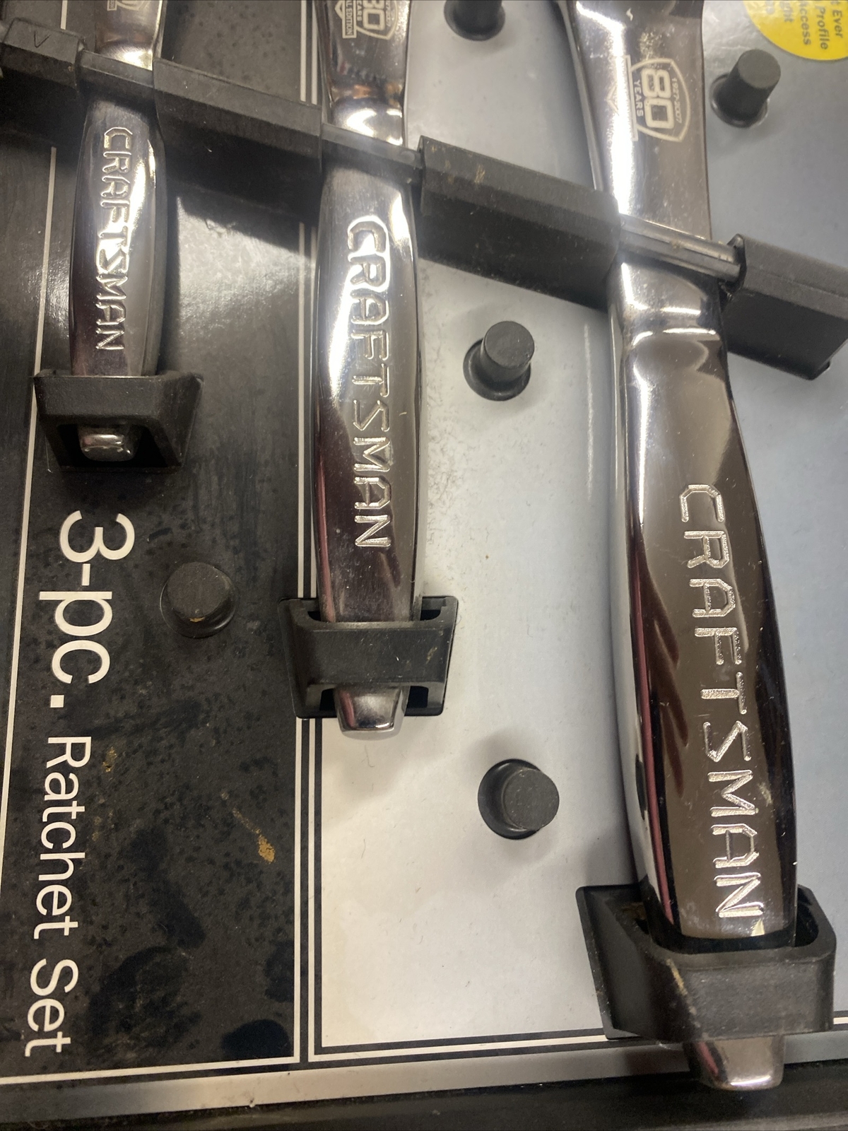 Rare Sears Craftsman USA Nos 3pc Thin Profile Ratchet Set 44993 80 Year ...