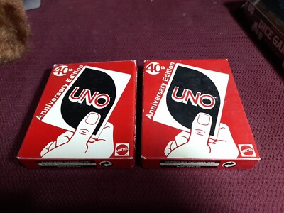 LOT. 2x UNO Mattel 40th Anniversary Edition Uno Card Game New Unopened ...