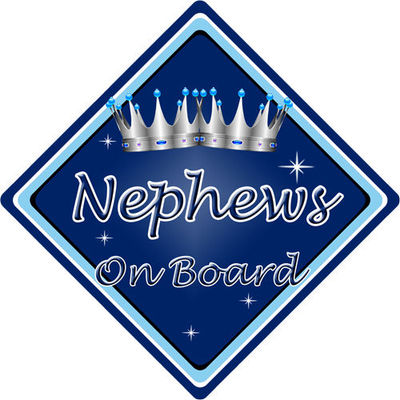 Baby On Board Car Sign ~ Nephews On Board ~ D.Blue | eBay UK