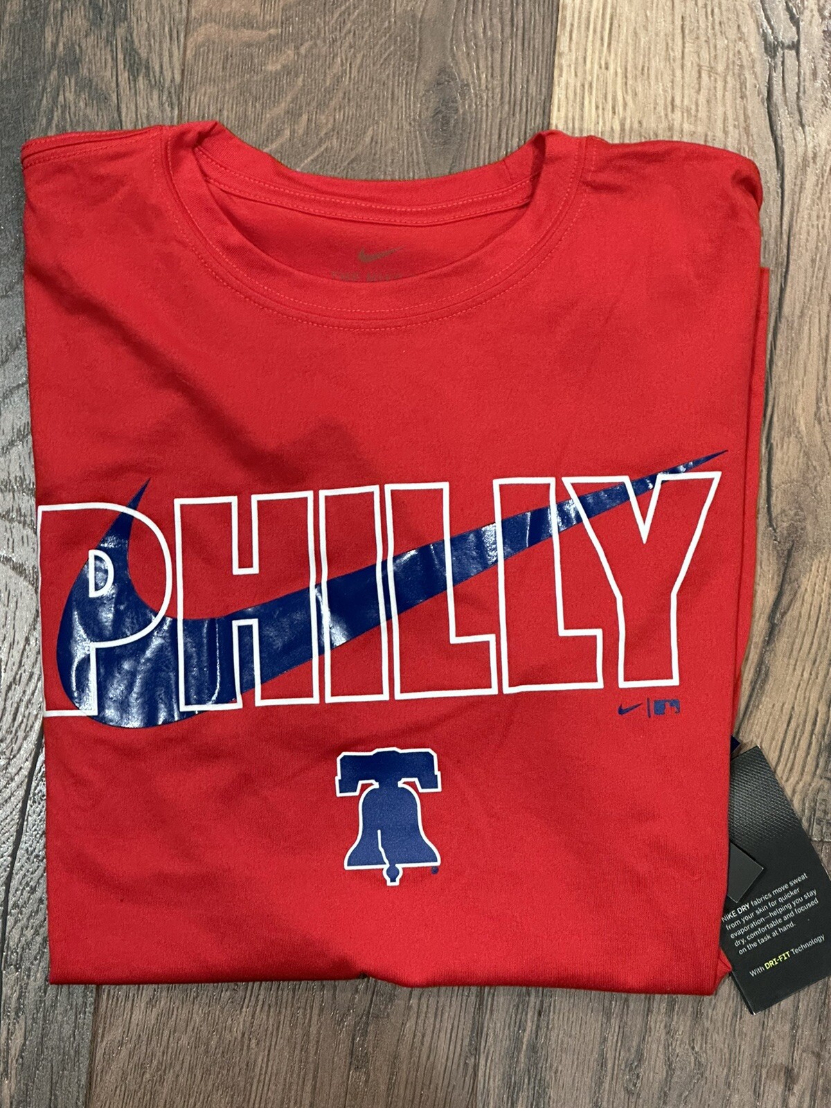 Philadelphia Phillies MLB Men's Nike Red Swoosh Logo Shirt Size XXL ...