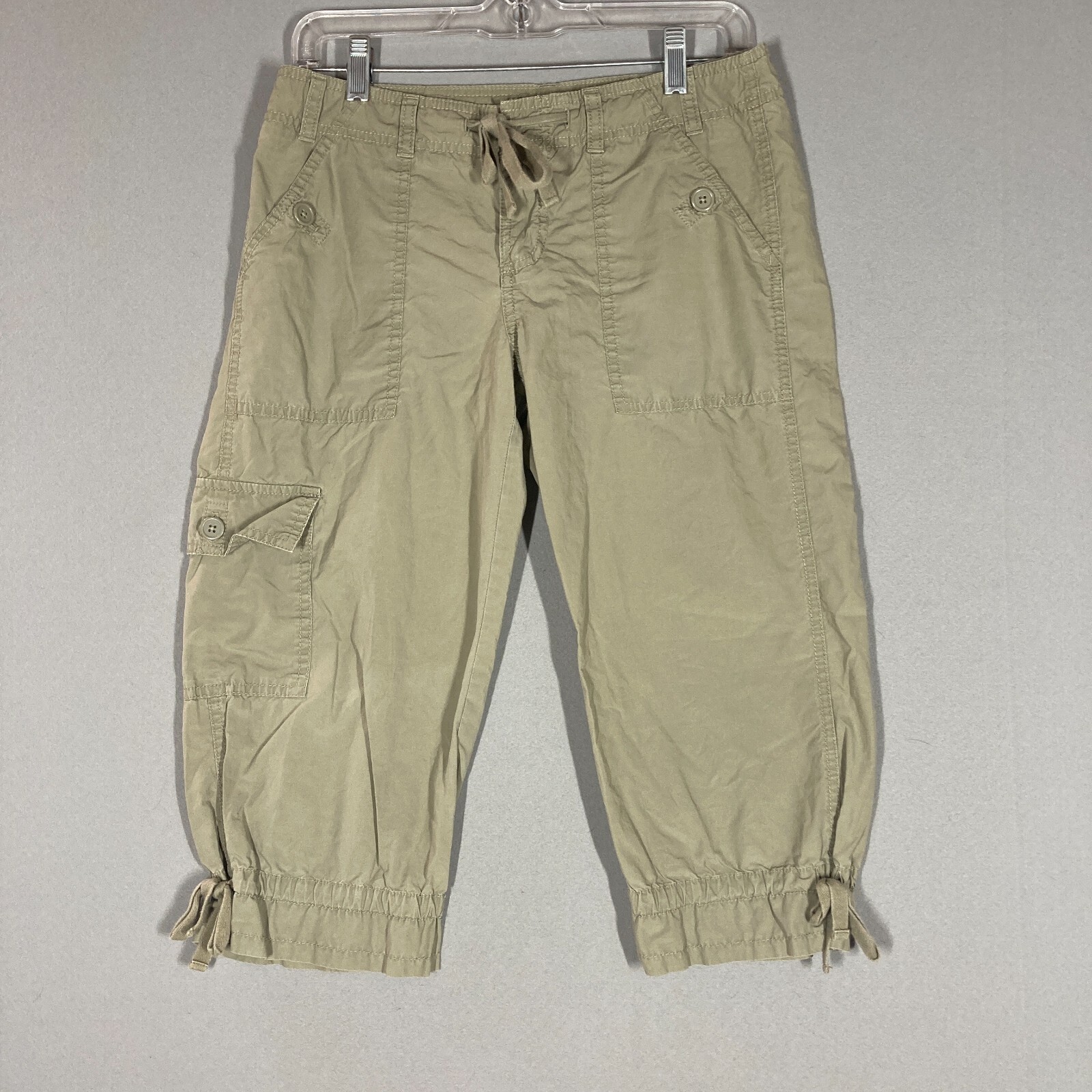 GAP Womens Cargo Pants Wide Leg Cropped Capris Green … - Gem