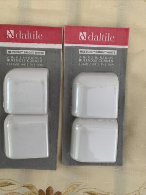 2 sets Daltile Bright White 2" x 2" Bullnose Corners RE15 Bright White ...