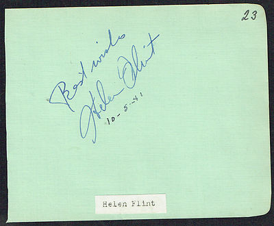 Helen Flint (d 1967) signed autograph 4x5 Album Page Actress Black ...