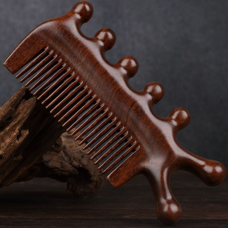 3 in 1 Sandalwood Massage Comb Meridians Comb Health Hair Therapy ...