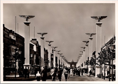 RPPC WW2 Nazi Postcard Showing German People Walking In Berlin With ...