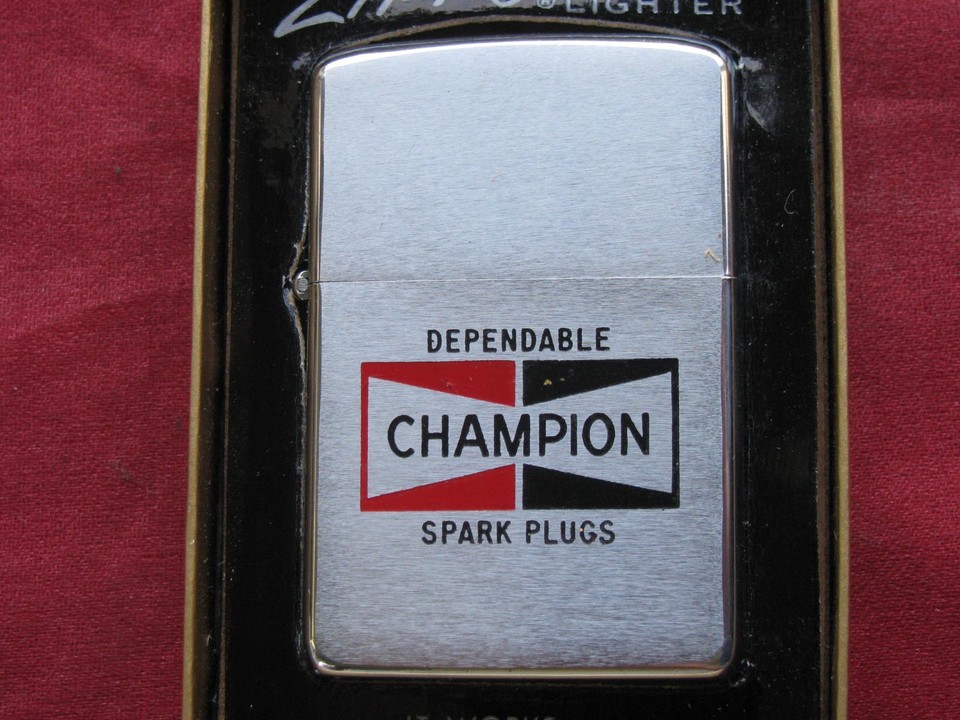 Zippo Lighter 1969 Advertising Dependable Champion Spark Plugs NMIB | eBay